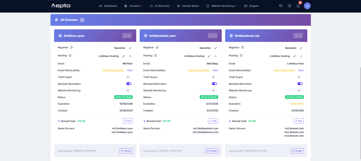 AI Domain Monitoring: Proven Domain Control with Aepto